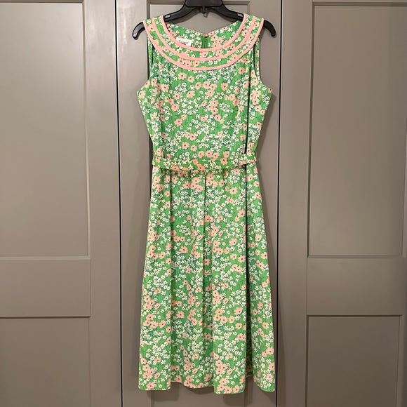 Vintage | Dresses | Vintage Tanner 96s Belted Boatneck Ditsy Floral ...